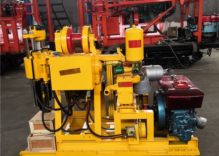 100 Meters Yellow Geological Drilling Rig Machine With Diesel Engine ...